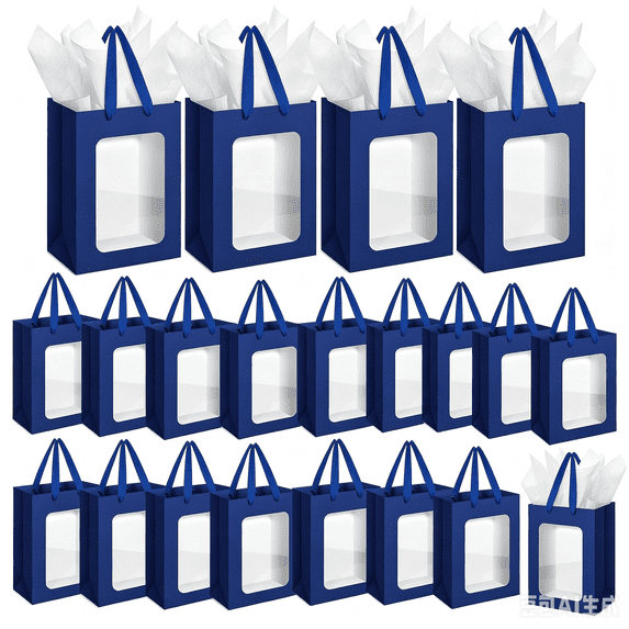 36-Pack Kraft Gift Bags with Tissue Paper – 10 x 7 x 5 Inch Large Paper ...