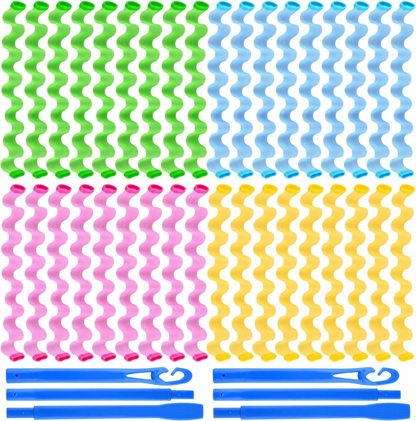 36 Pack Magic Hair Curlers Spiral Curls Wave Styling Hair Rollers Kit ...