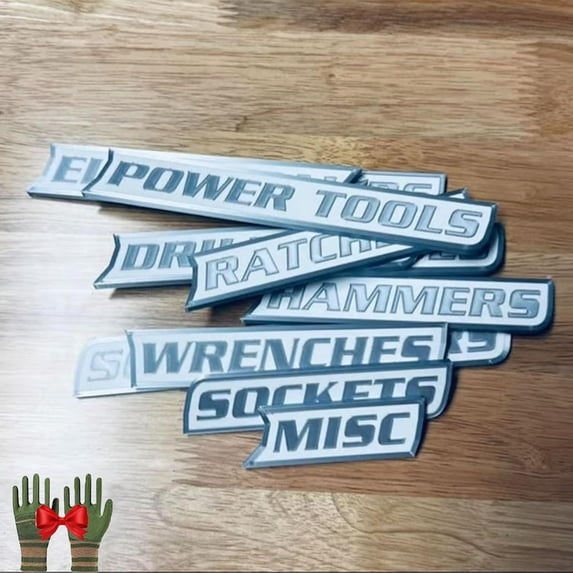 36 Pack of Magnetic Toolbox Labels, Durable 3D-Printed Metal Tool Box ...