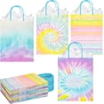 36 Pack Medium Tie Dye Pastel Gift Bags with Handles (Multicolor ...