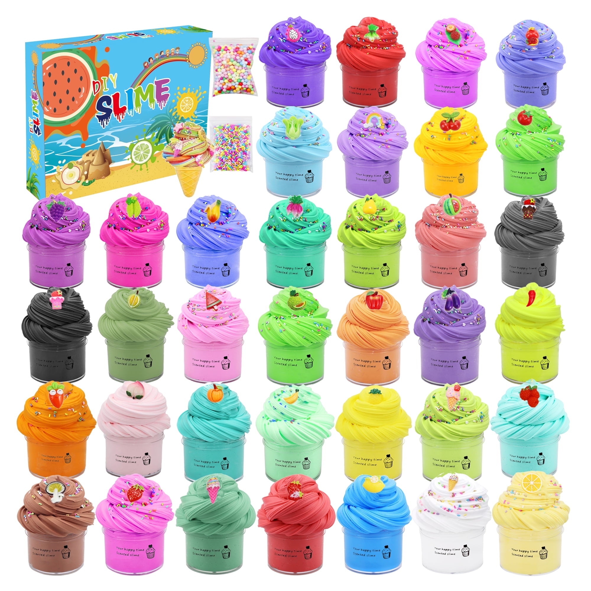 ZONEWAY 36 Pack Mini Butter Slime Kit, Slime Party Favors, Funny Fruit ...