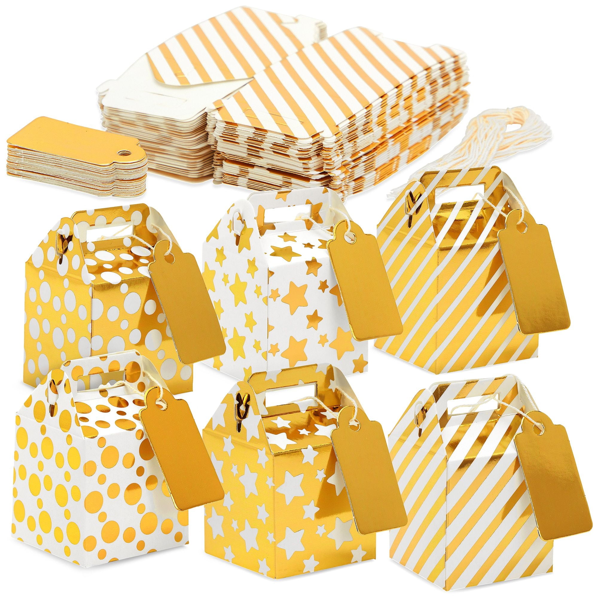 36-Pack Mini Gold Gift Boxes - Tiny 2x2x2 Favor Boxes for Wedding ...