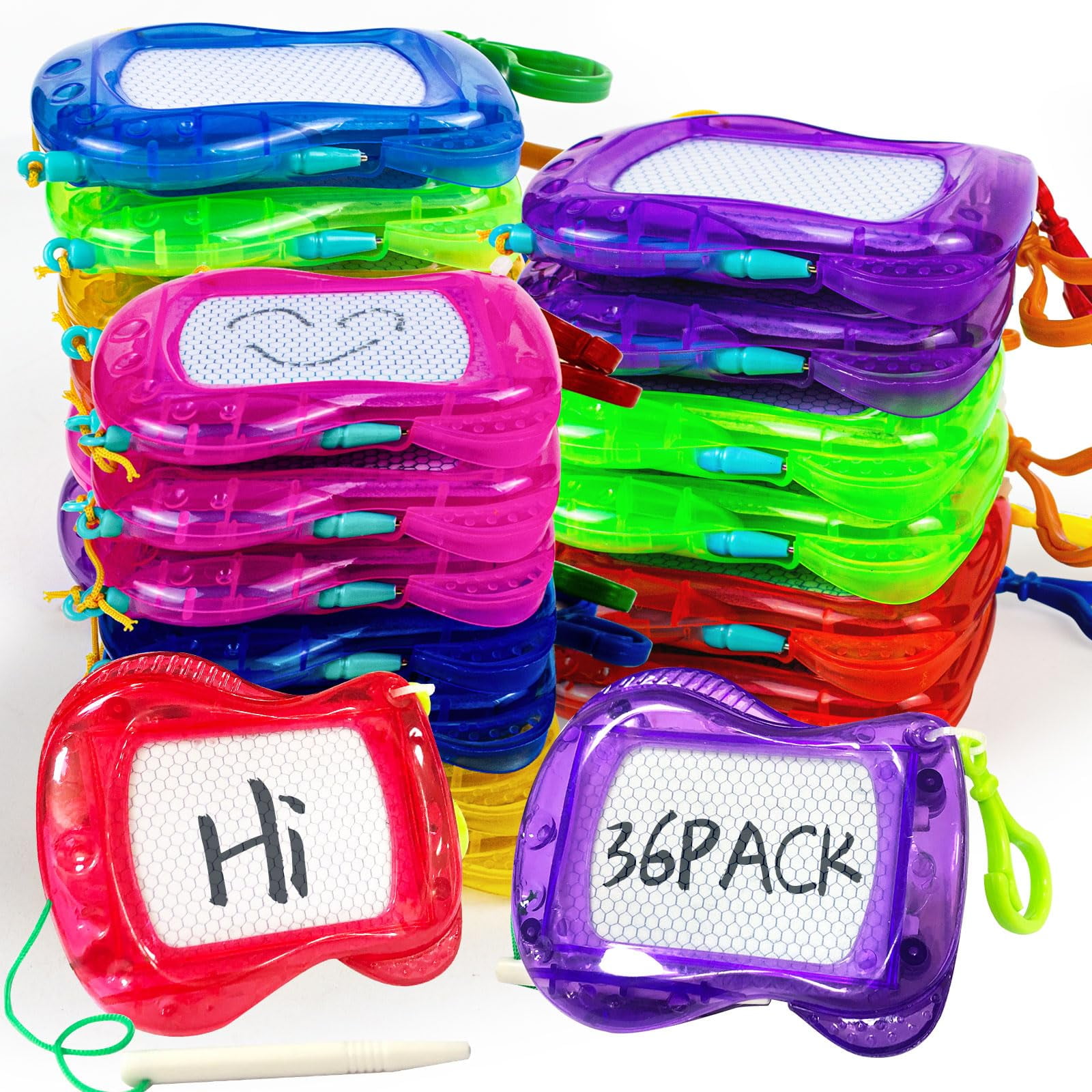 36 Pack Mini Magnetic ZS23 Drawing Board for Kids (6 Colors), Erasable ...