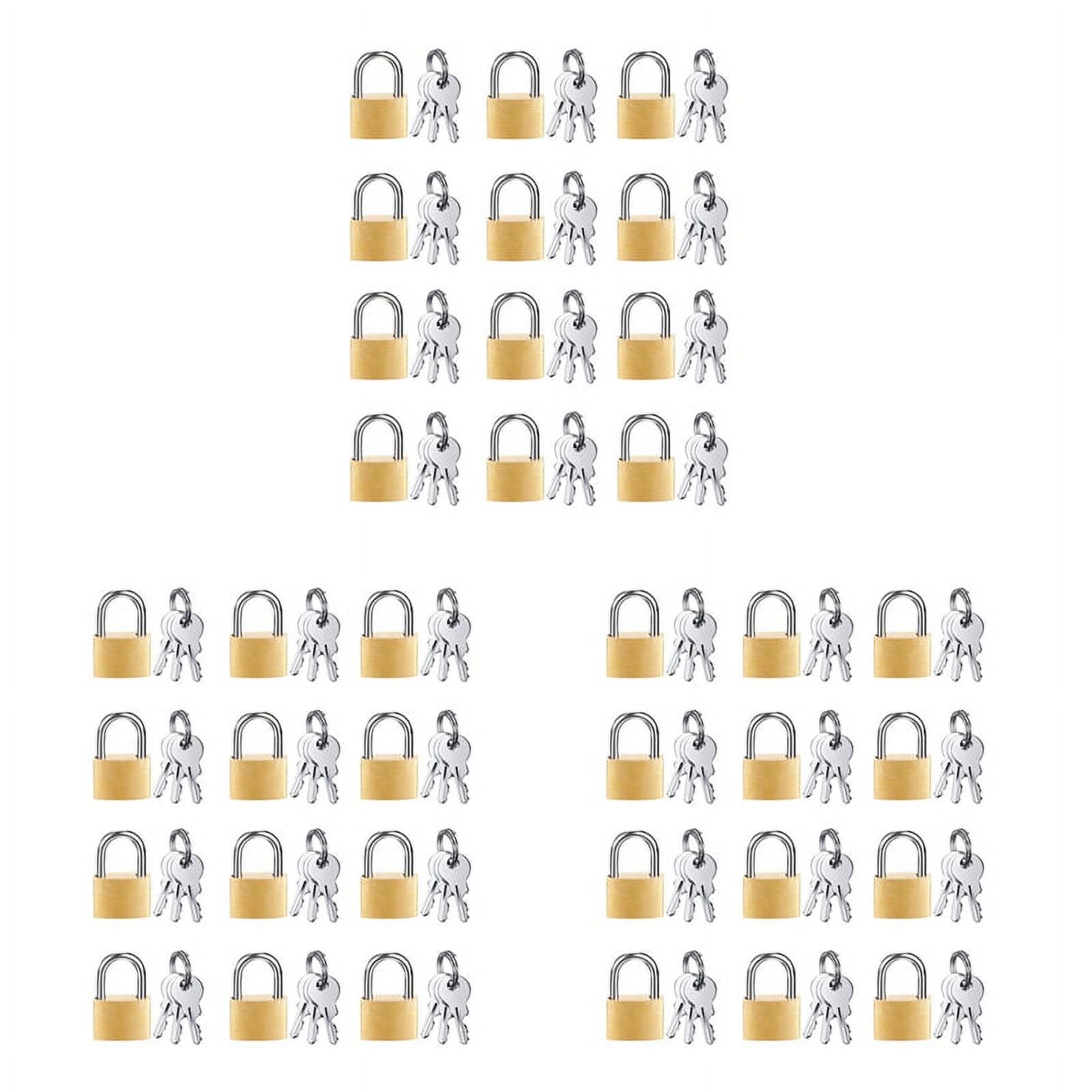 36 Pack Mini Padlock Small Padlock Solid Brass Locks with 3 Key for ...