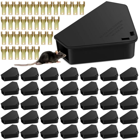 36 Pack Mouse Bait Station Outdoor Indoor - Reusable Rodent Bait ...