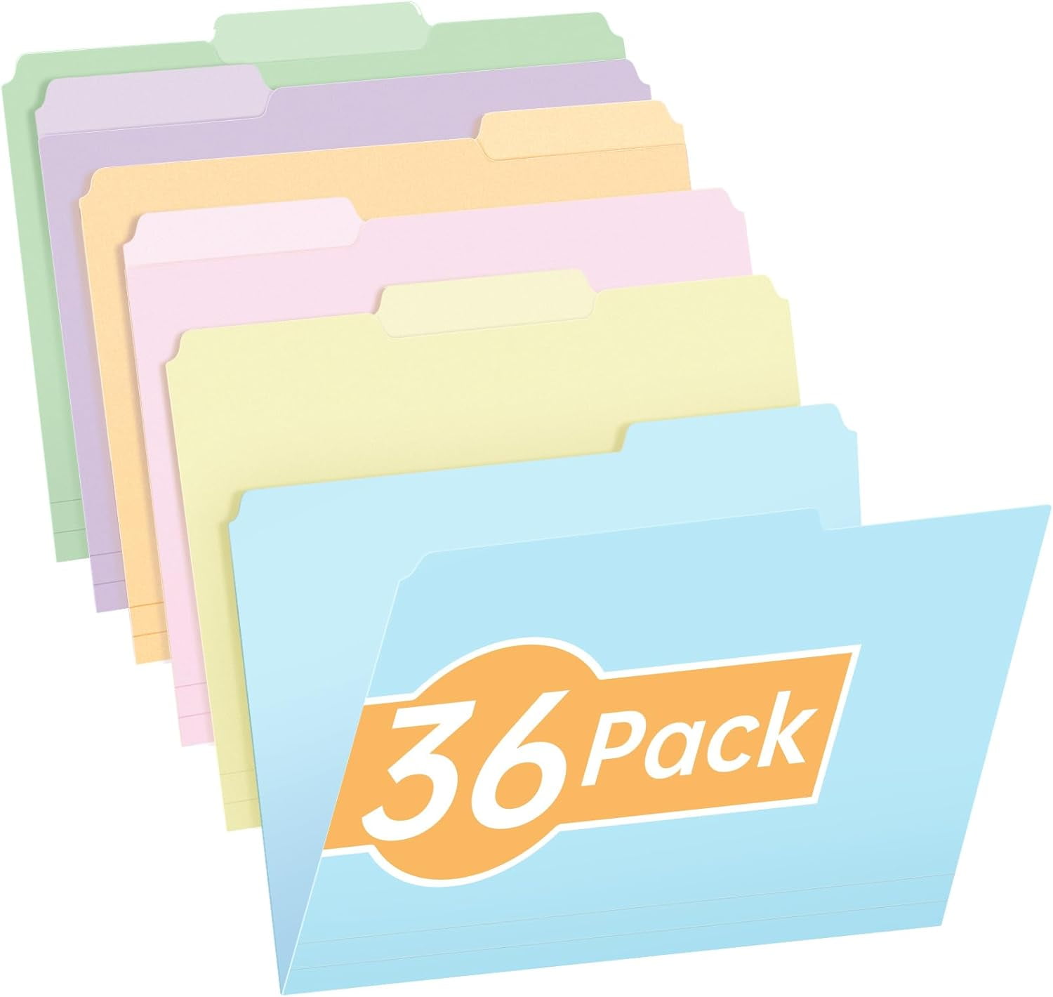 36 Pack Plastic File Folders with Pastel Color, Heavy Duty Letter Size ...