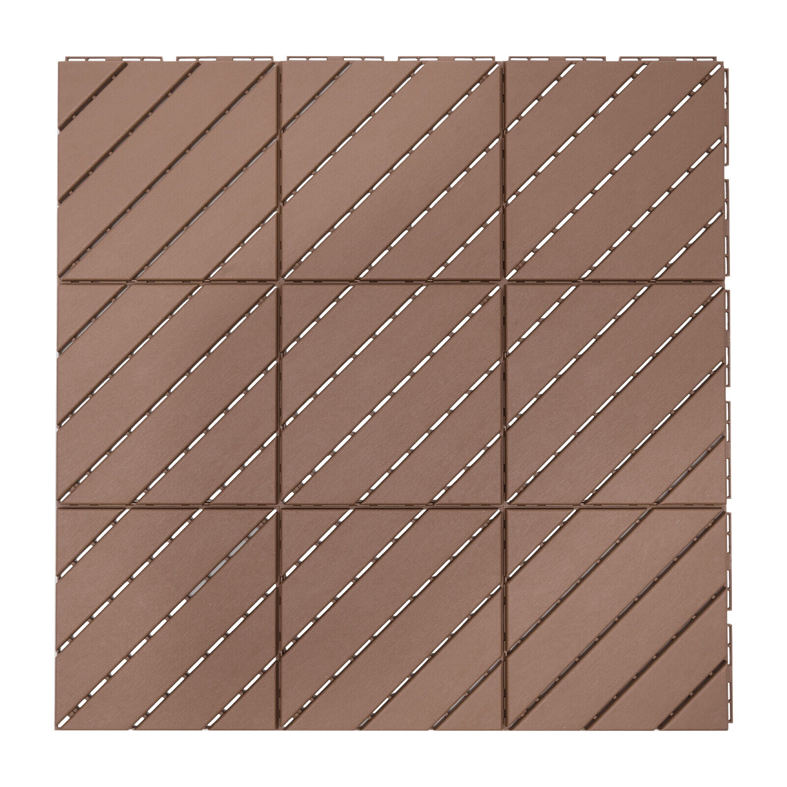36-Pack Plastic Interlocking Deck Tiles, 12"x12" Patio Deck Tiles, Non ...