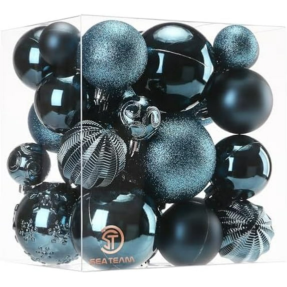36-Pack Shatterproof Plastic Christmas Ball Ornaments Set, Multi-Size ...
