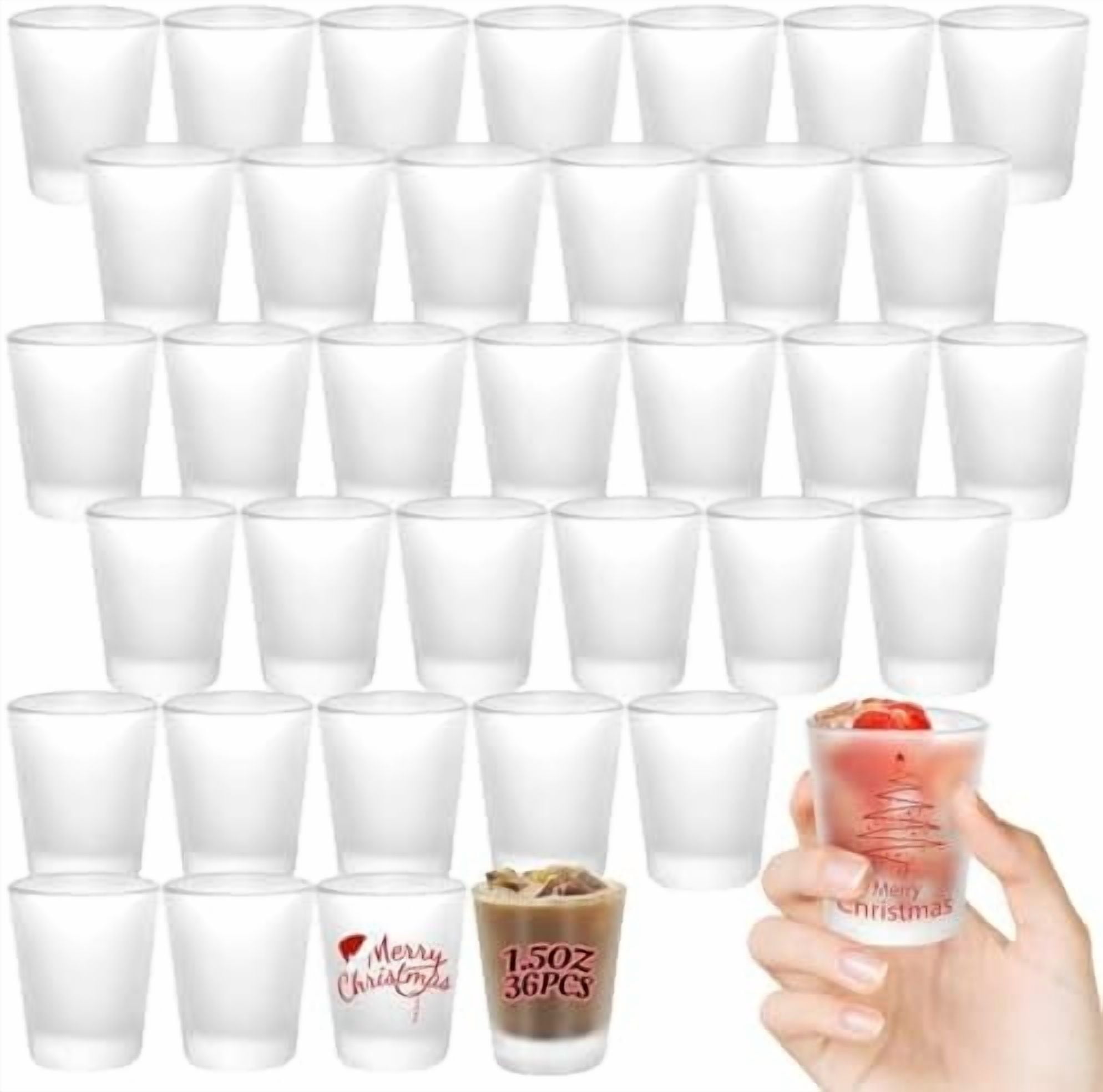 36 Pack Sublimation Shot Glasses Cups with Heavy Base Sublimation ...