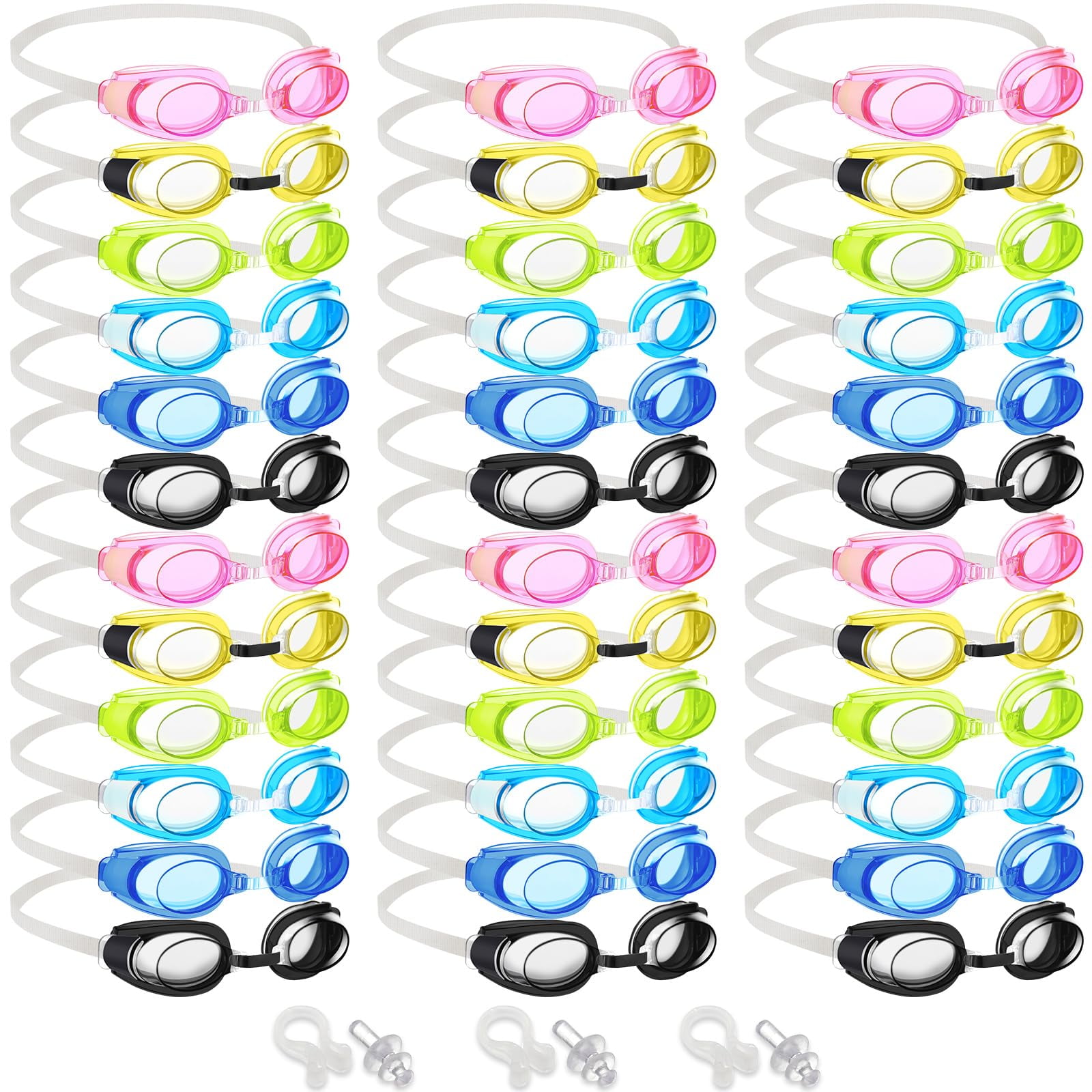 36 Pack Swim Goggles bulk Swimming Glasses No Leaking Anti Fog pool ...