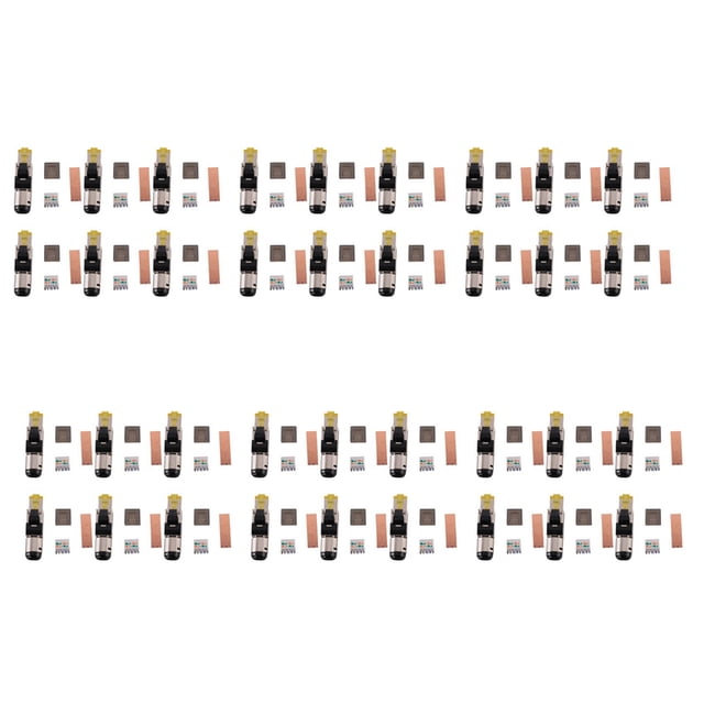 36-Pack Tool Free Shielded RJ45 Cat 8, Cat8 Field Termination Plug ...
