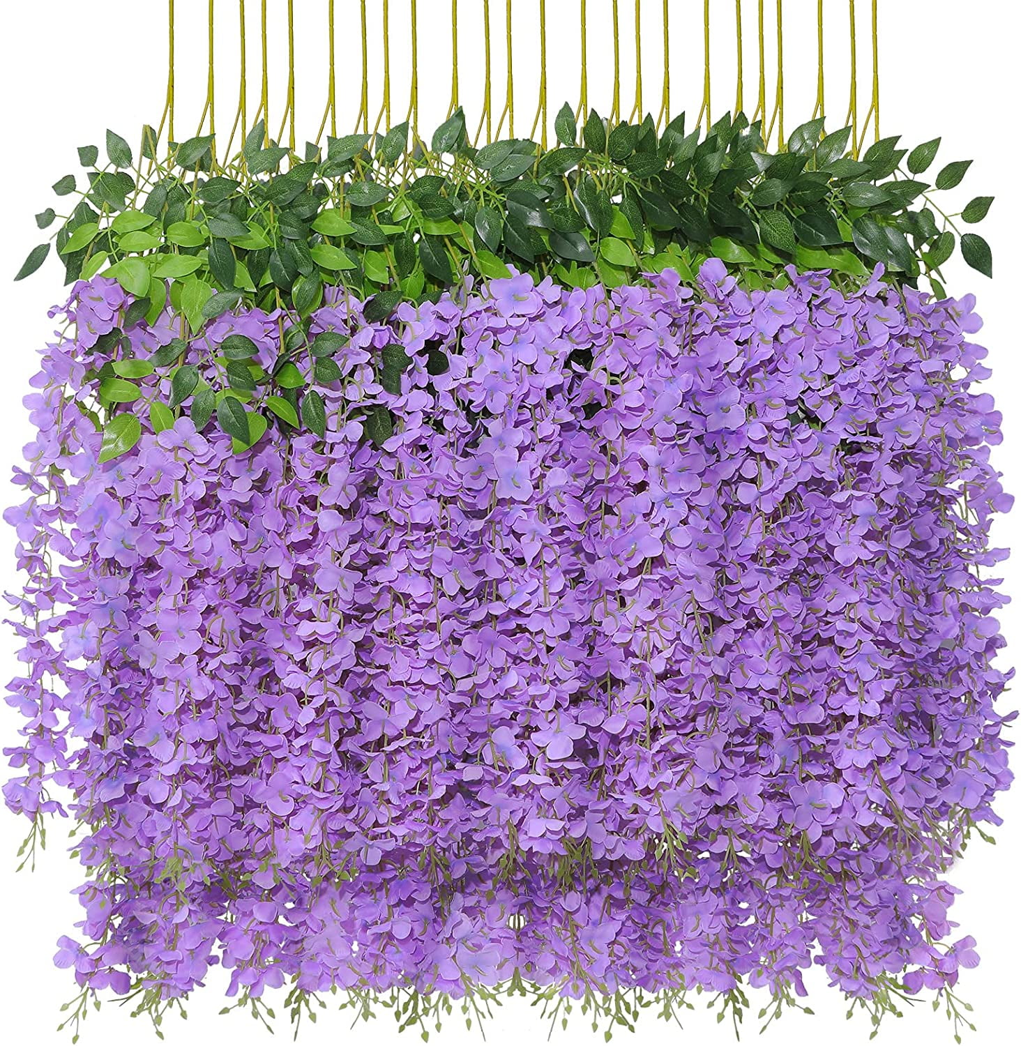36 Pack (Total 139 Feet) Artificial Fake Wisteria Vine Rattan Hanging ...