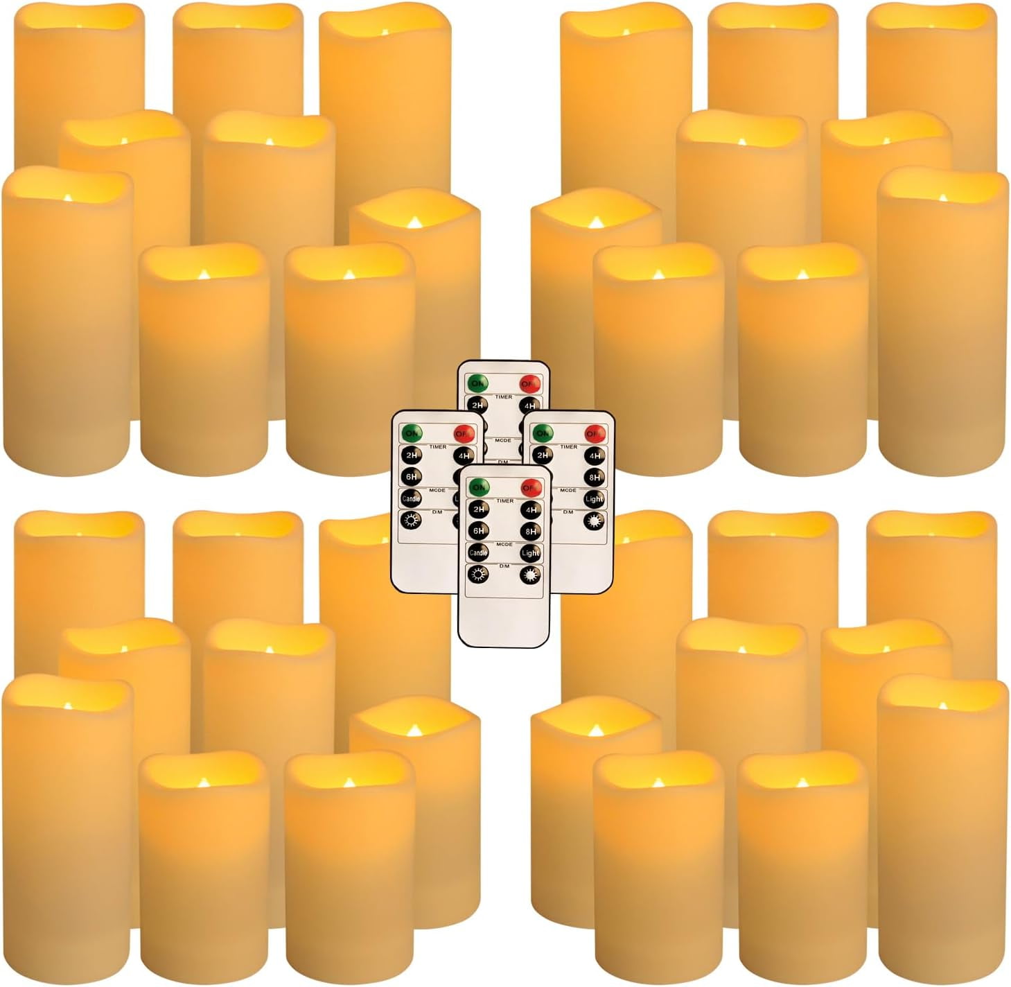 36 Pack Waterproof Flameless LED Candles - Outdoor Battery Operated ...
