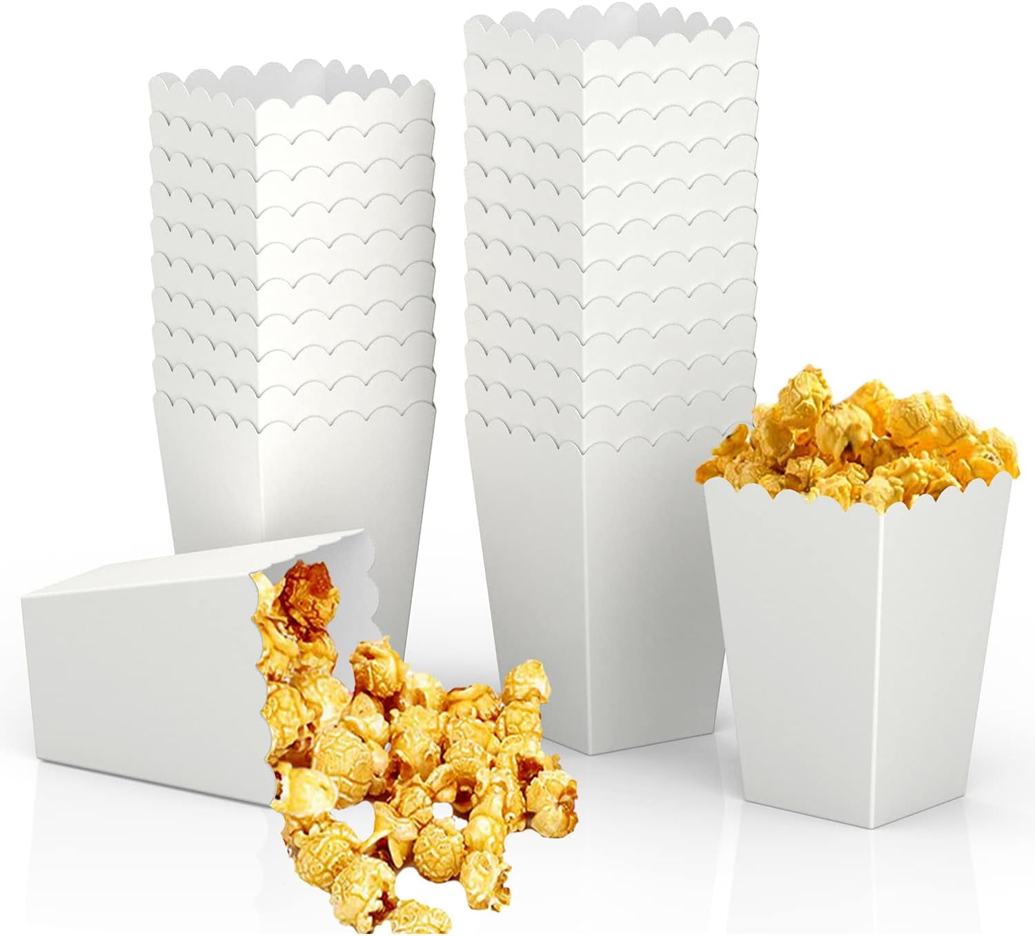 36 Pack White Popcorn Boxes, 2.2 x 4.2 x 3 inch Mini Popcorn Boxes for ...