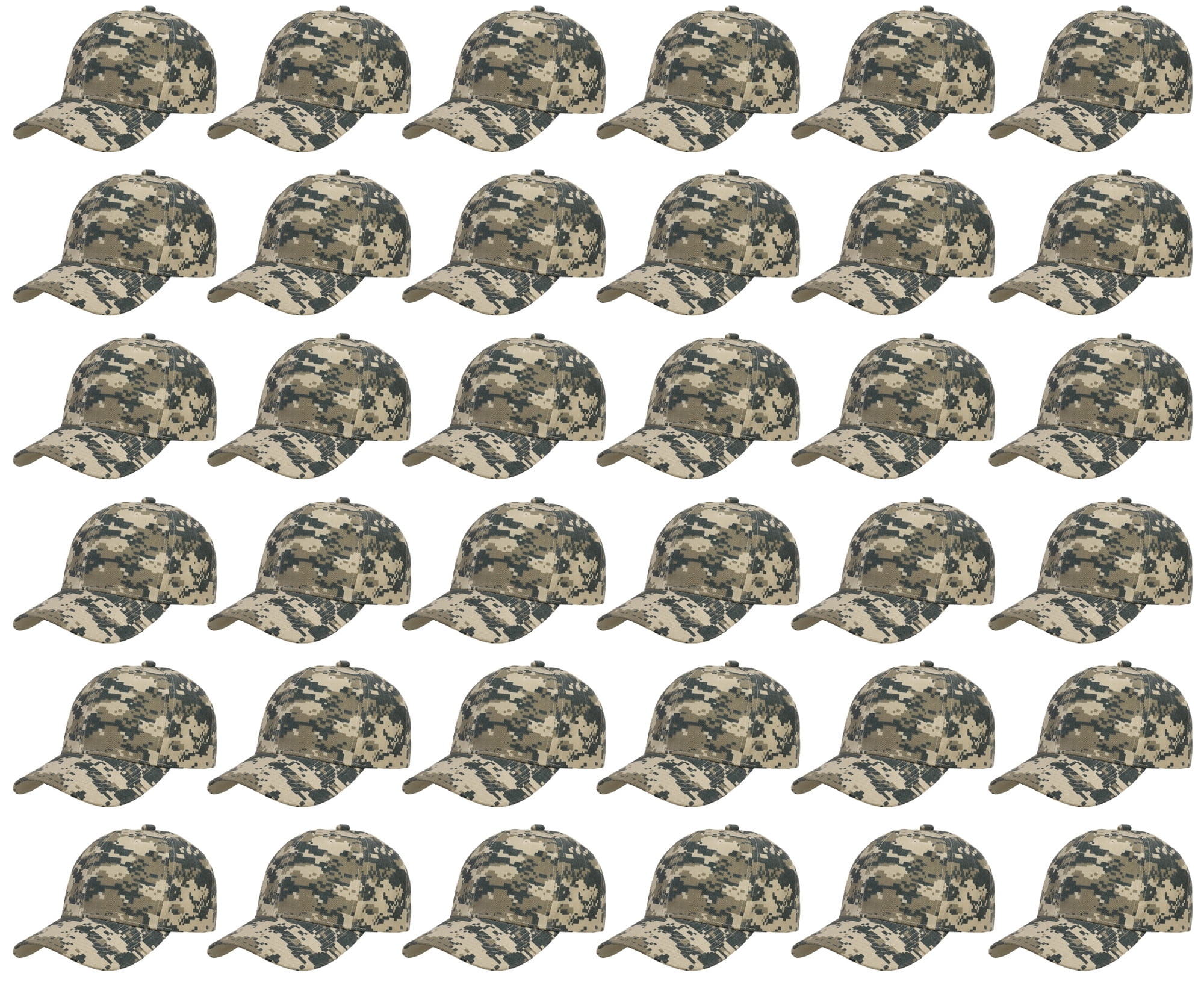 36 Pack Wholesale Baseball Cap Bulk Plain Blank Hat Adjustable Size ...