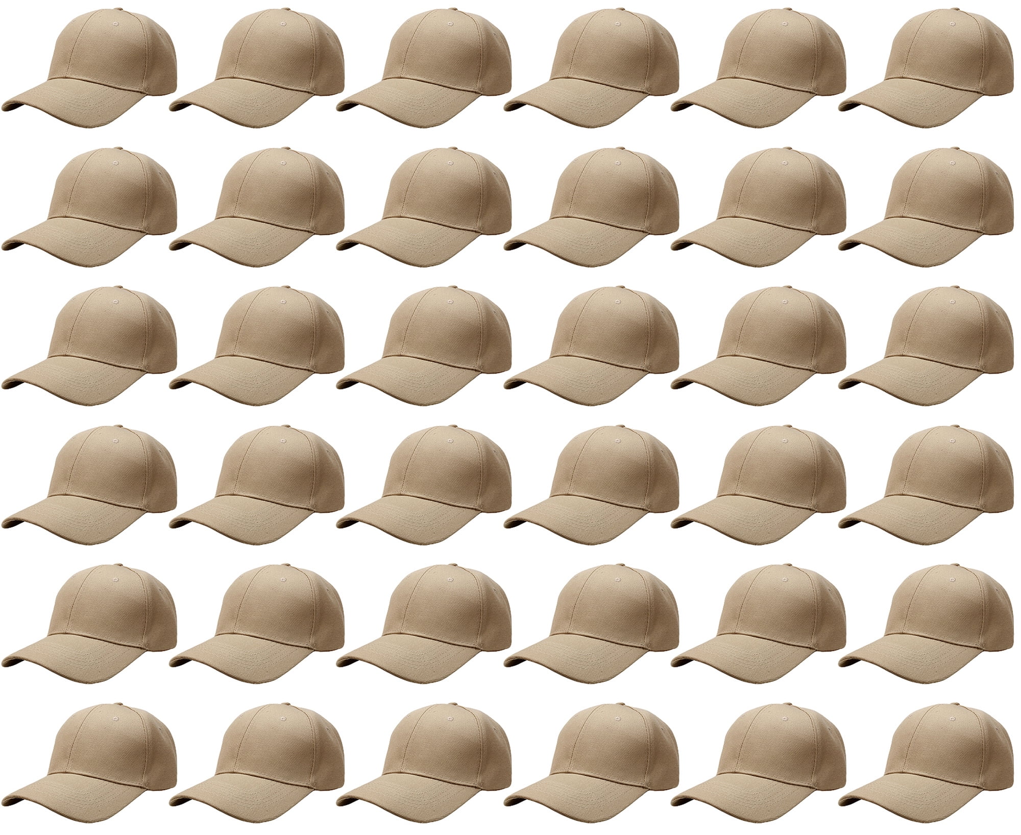 36 Pack Wholesale Baseball Cap Bulk Plain Blank Hat Adjustable Size ...