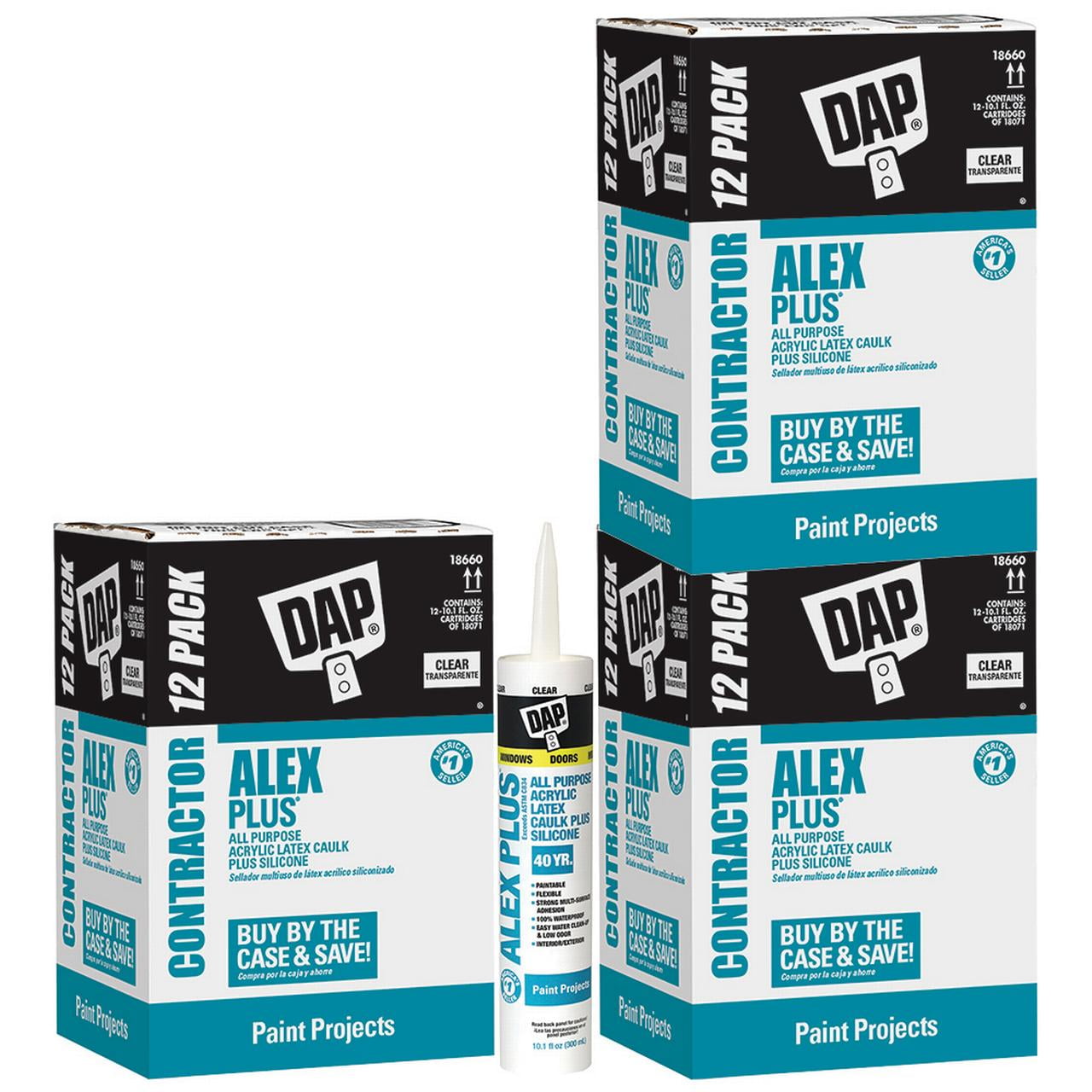 36-Pack of 10.1 oz Dap 18071 Clear Alex Plus All Purpose Acrylic Latex ...