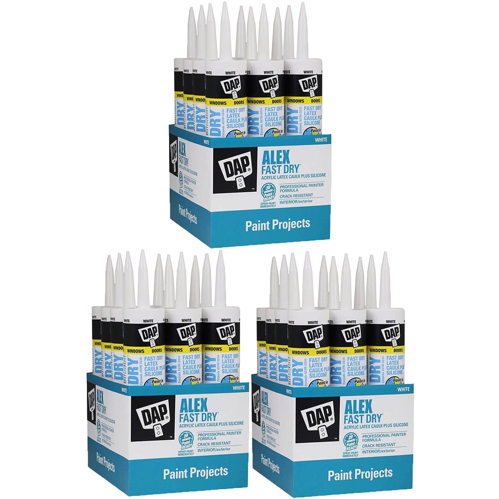 36-Pack of 10.1 oz Dap 18425 White Alex Fast Dry Acrylic Latex Caulk ...