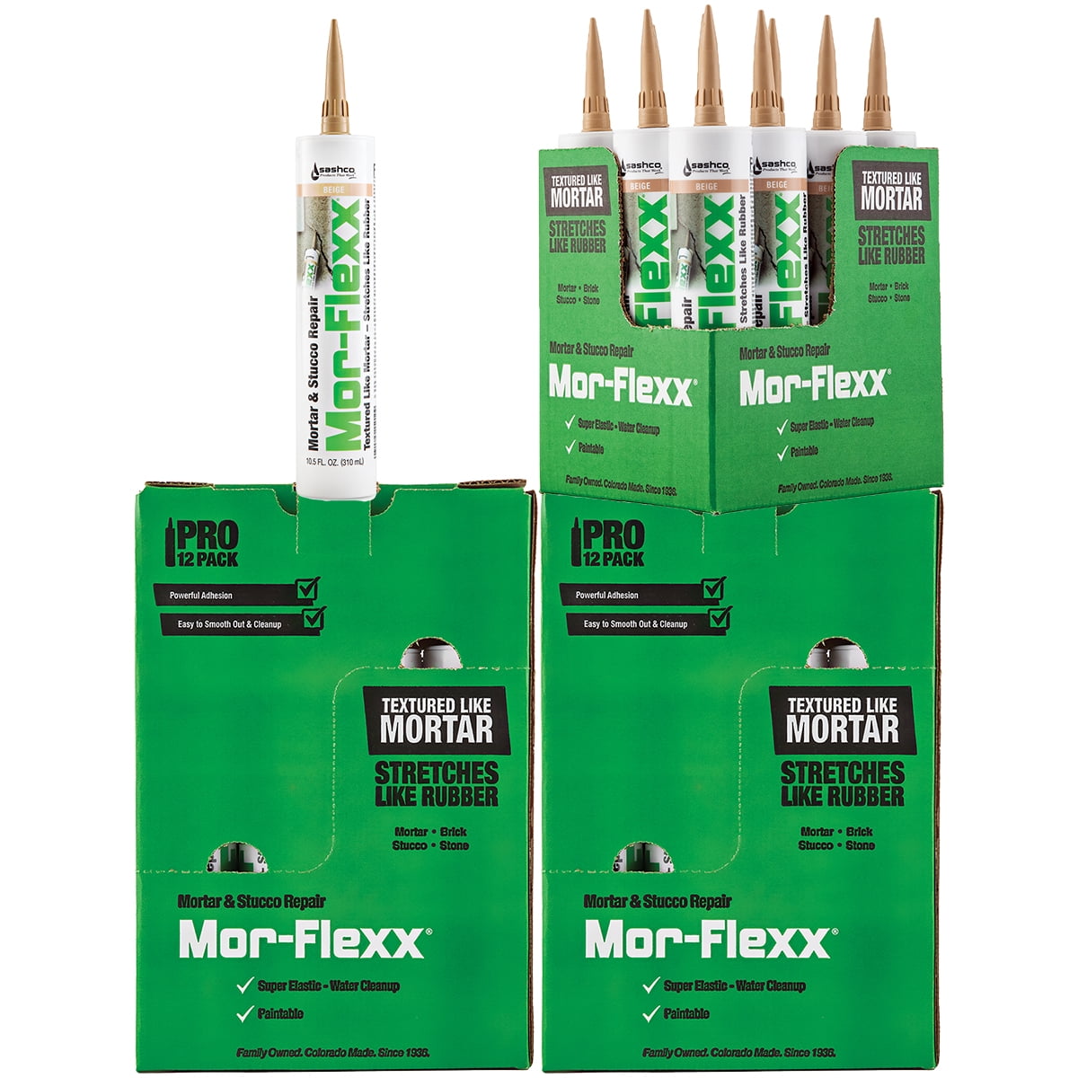 36-Pack of 10.5 oz Sashco 15010 Beige Mor-Flexx Flexible Sealant ...