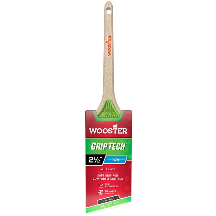36-Pack of 2-1/2” Wooster 5400 GripTech Thin Angle Paint Brush, Rattail Handle - Walmart.com