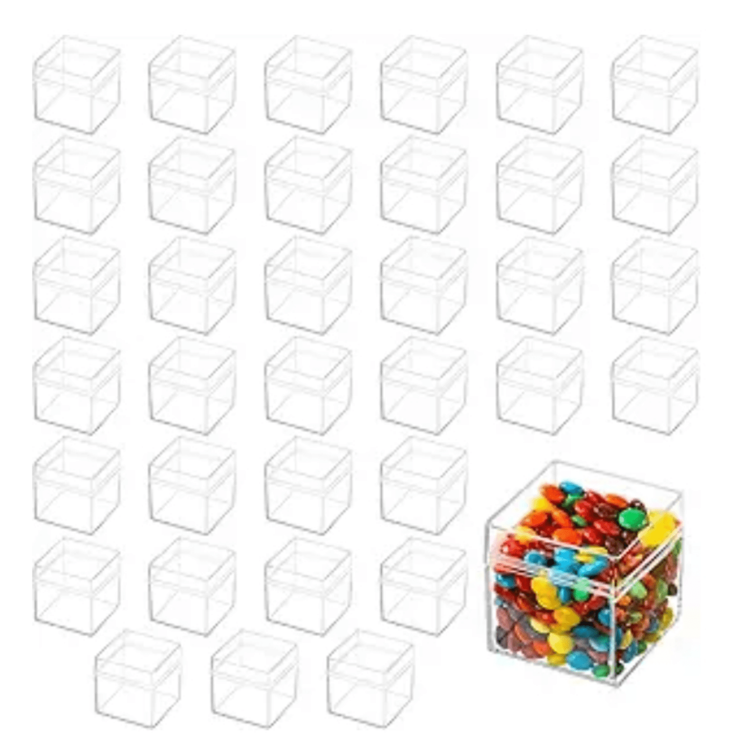 36 Packs 2''x2''x2'' Acrylic Box, Acrylic Candy Box, Small Clear ...