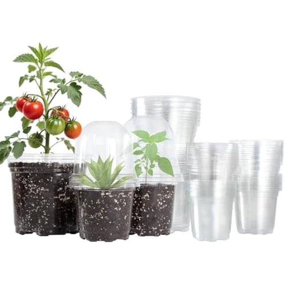 36 Packs 5/4/3.5 Inch Clear Nursery Pots with Humidity Domes ...