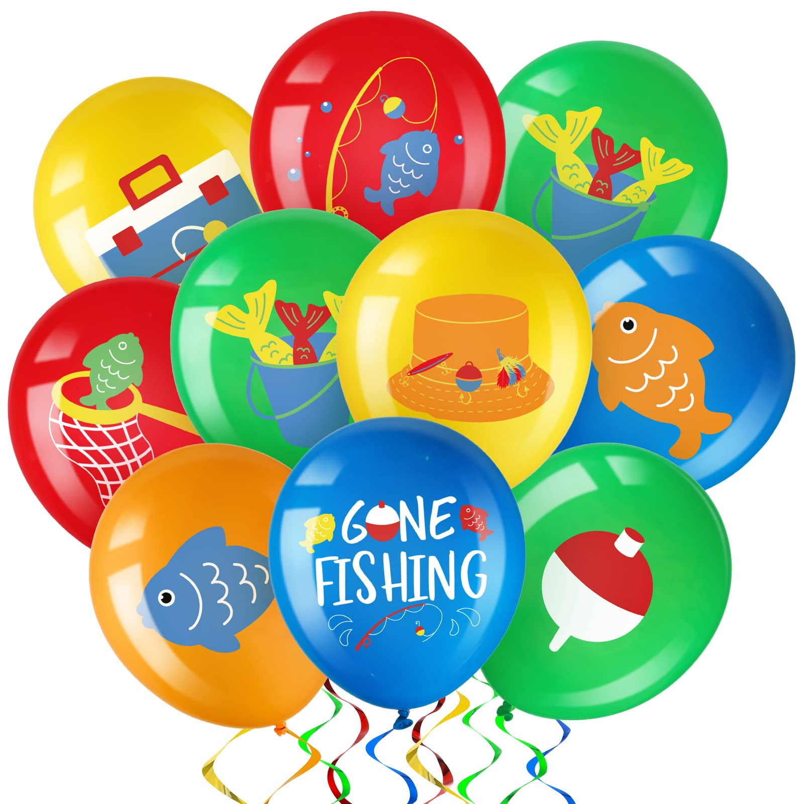 36 Packs Fish Bobber Balloons Latex Fish Party Balloon Fish Under the ...