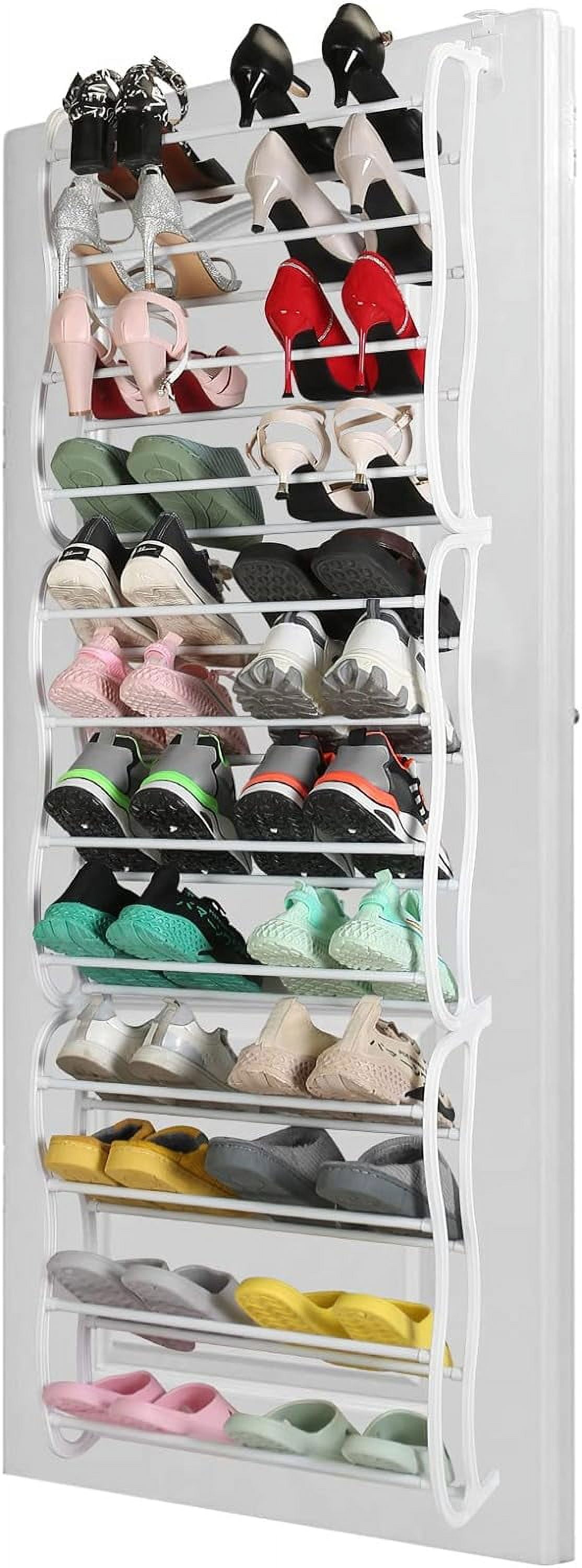 36 Pairs Over-The-Door Shoe Rack 12 Layers Wall Hanging Closet Shoe ...