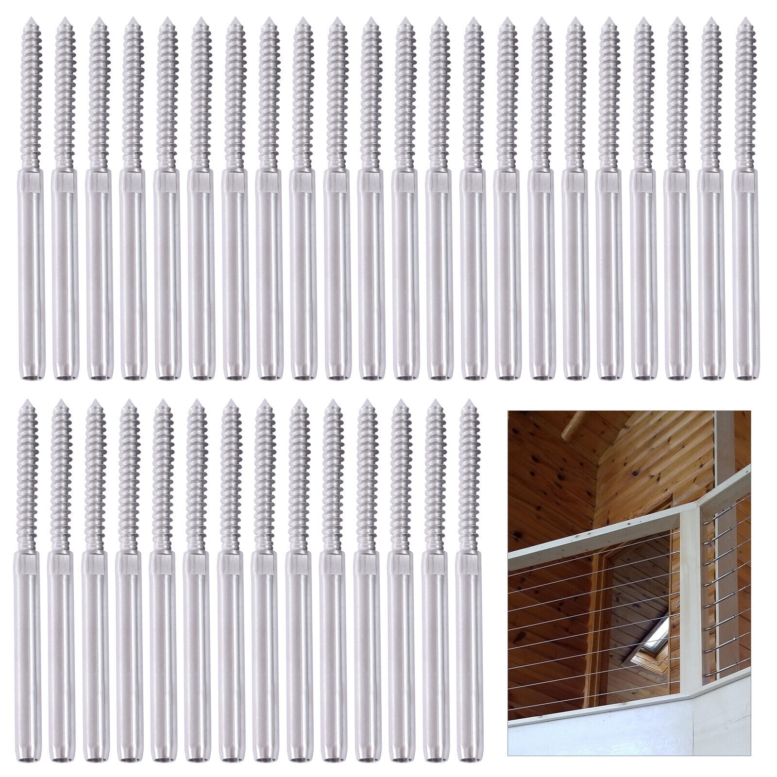 36 Pack Stainless Steel Swage Lag Screws 3/16 T316 Stainless Steel ...