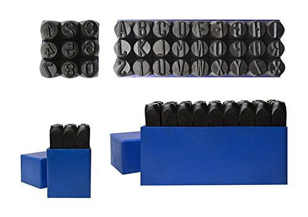 36 Pc 3/8" 9.5 mm Steel Stamps Punch Set for Stamping Metal Letter ...