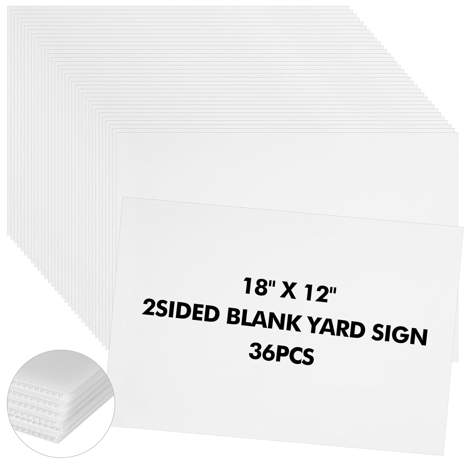 36 Pcs 18 x 12 Inch Corrugated Plastic Board for Indoor Outdoor Use, 3/ ...