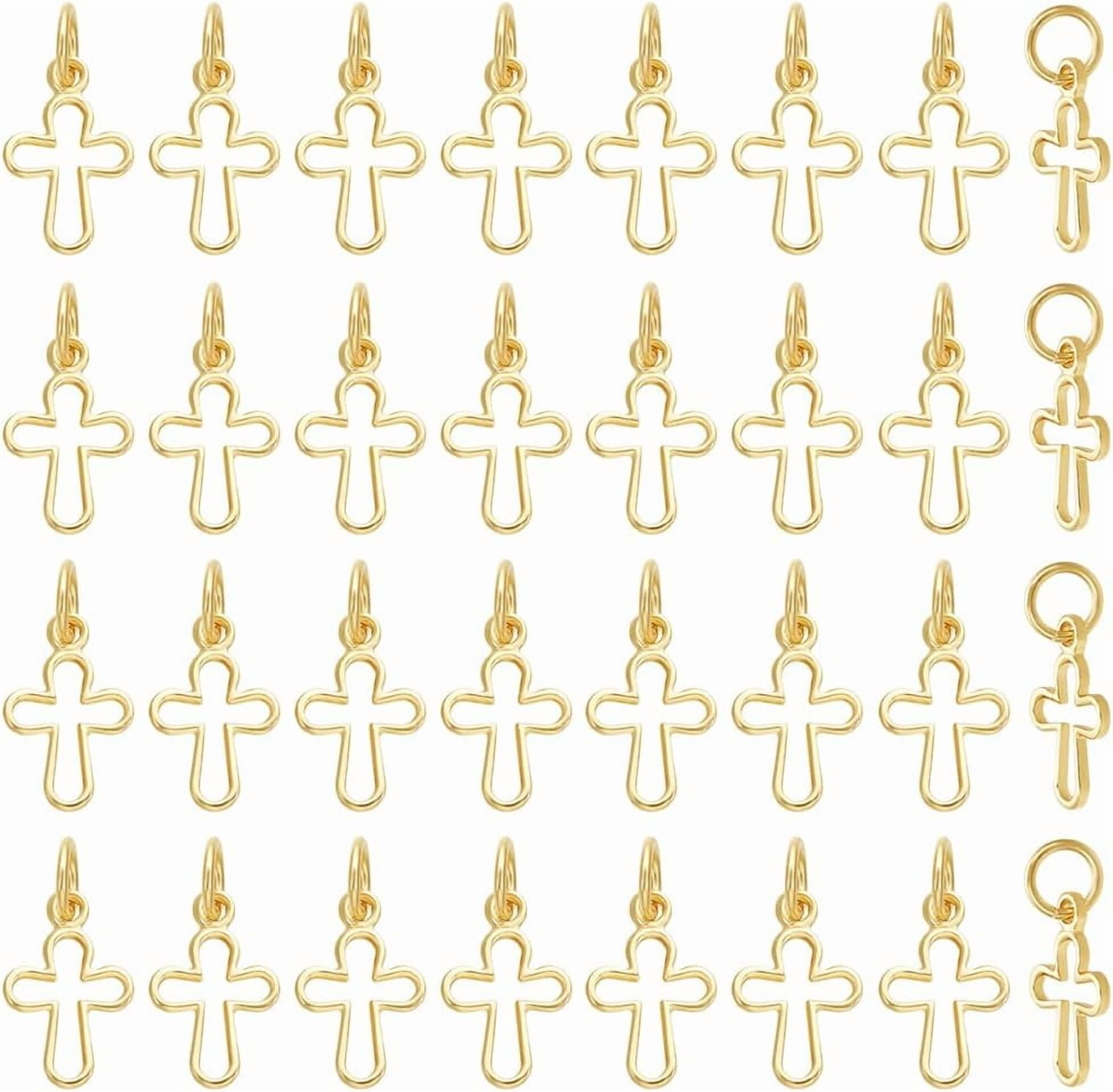 36 Pcs 18K Real Gold Plated Brass Pendants with Jump Rings Shiny ...