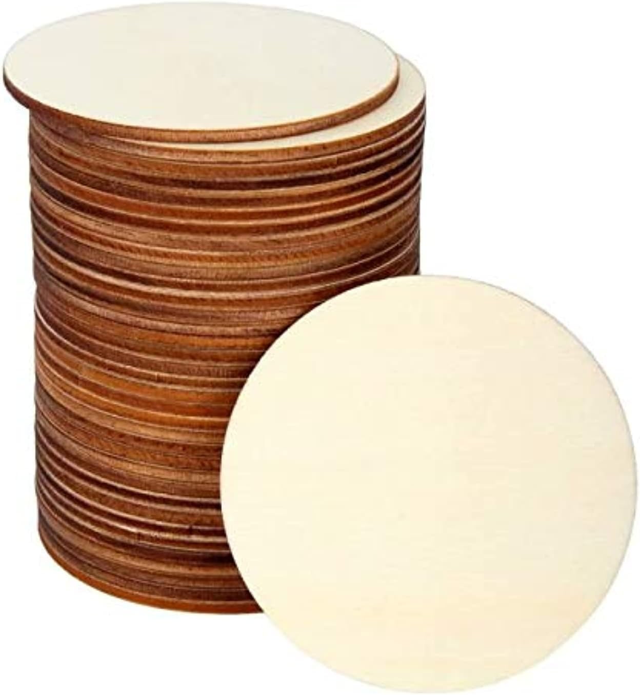 36 Pcs 3 Inch Unfinished Wood Circles for Crafts, Wood Rounds for ...