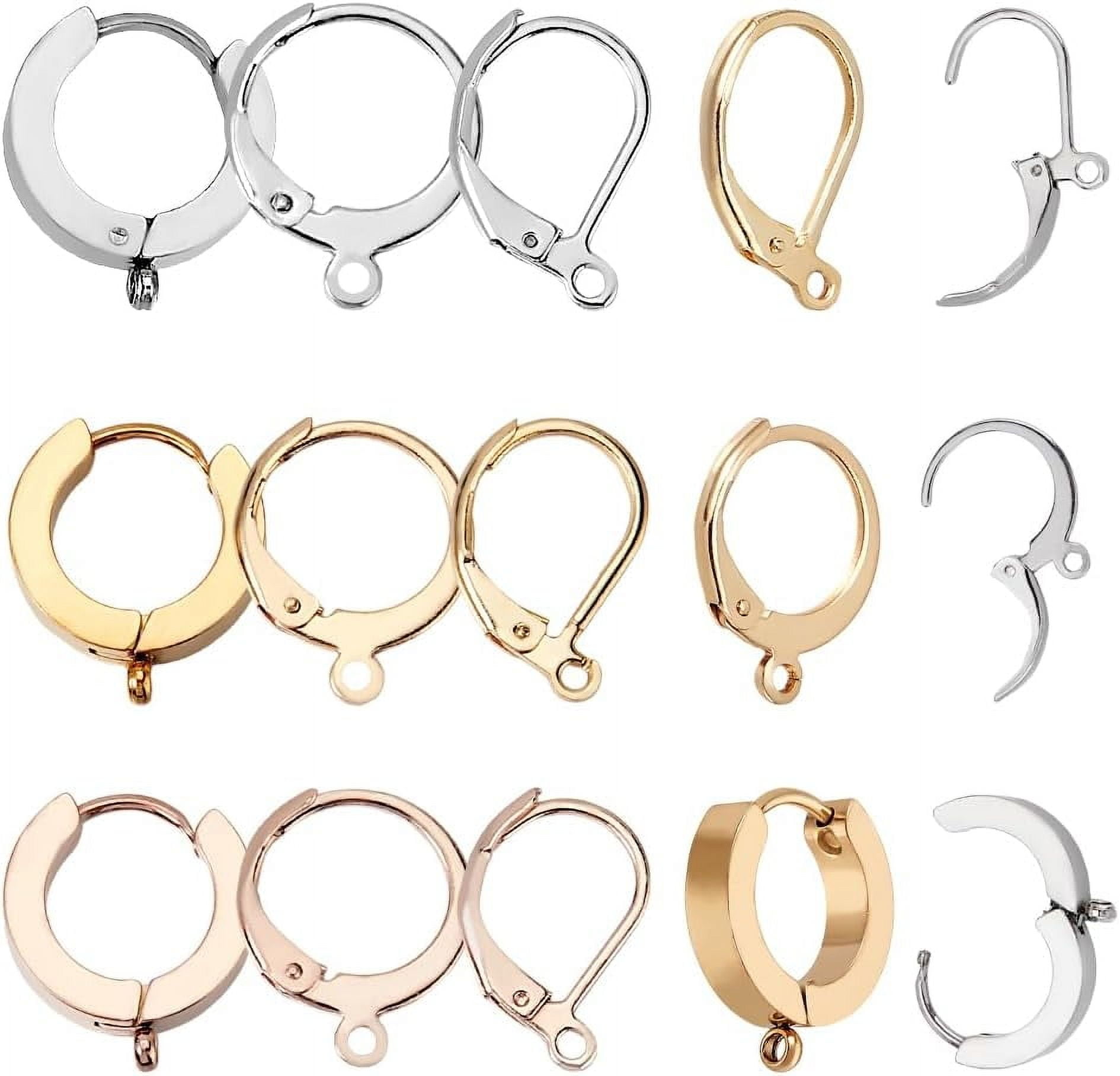 36 Pcs 304 Stainless Steel Hoop Earring Hooks Open Loop Ring, Including ...