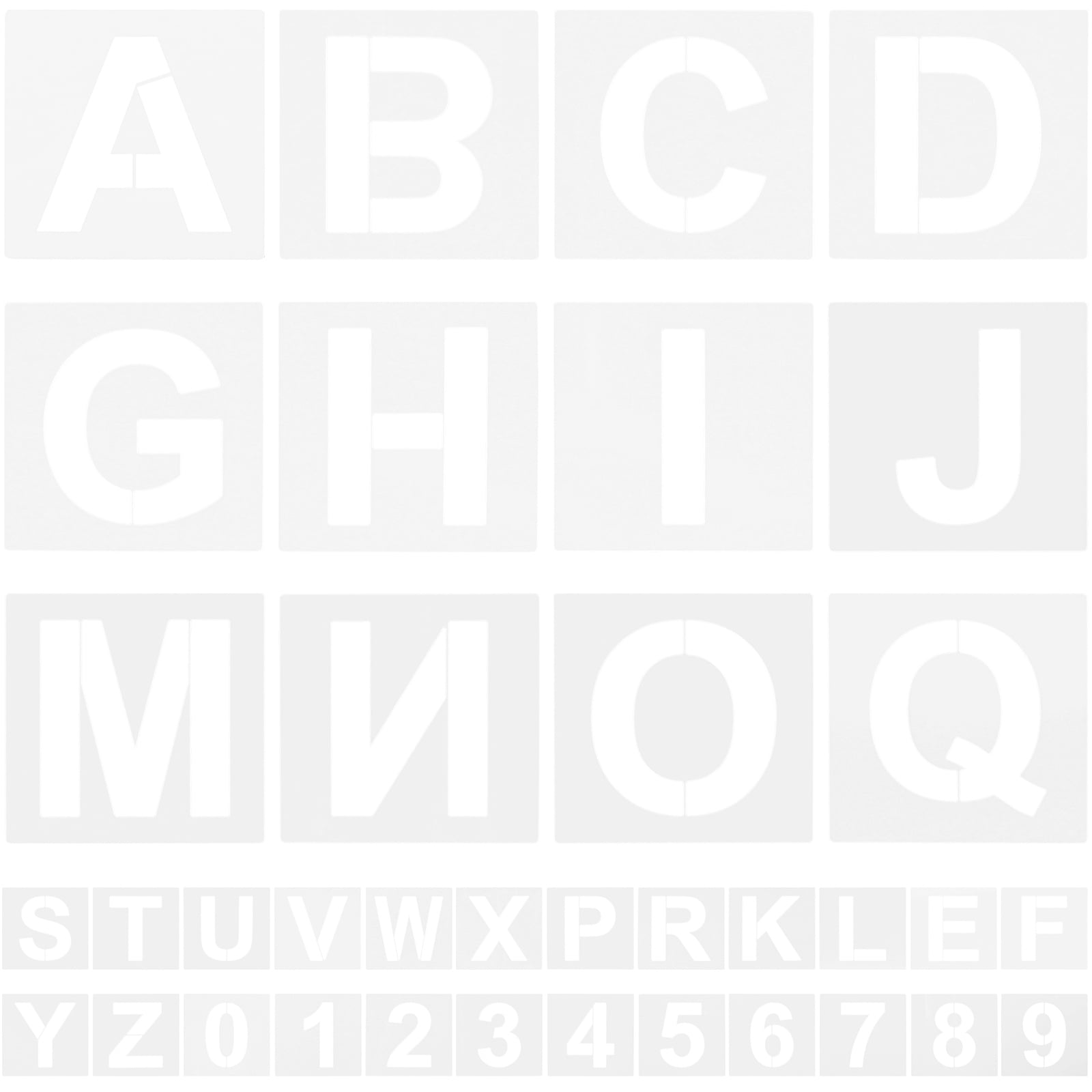 36 Pcs Reusable 4-Inch Plastic Number and Letter Stencils for Painting ...