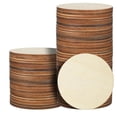 36 Pcs 4 Inch Wood Circles Unfinished Round Wooden Discs Blank Rounds ...