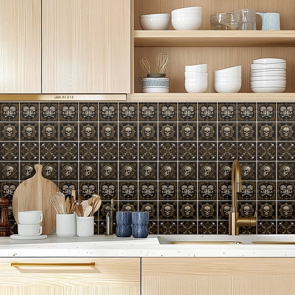 36 Pcs 4 Style Wall Stickers Vintage Pattern Peel and Stick Wall Tile ...