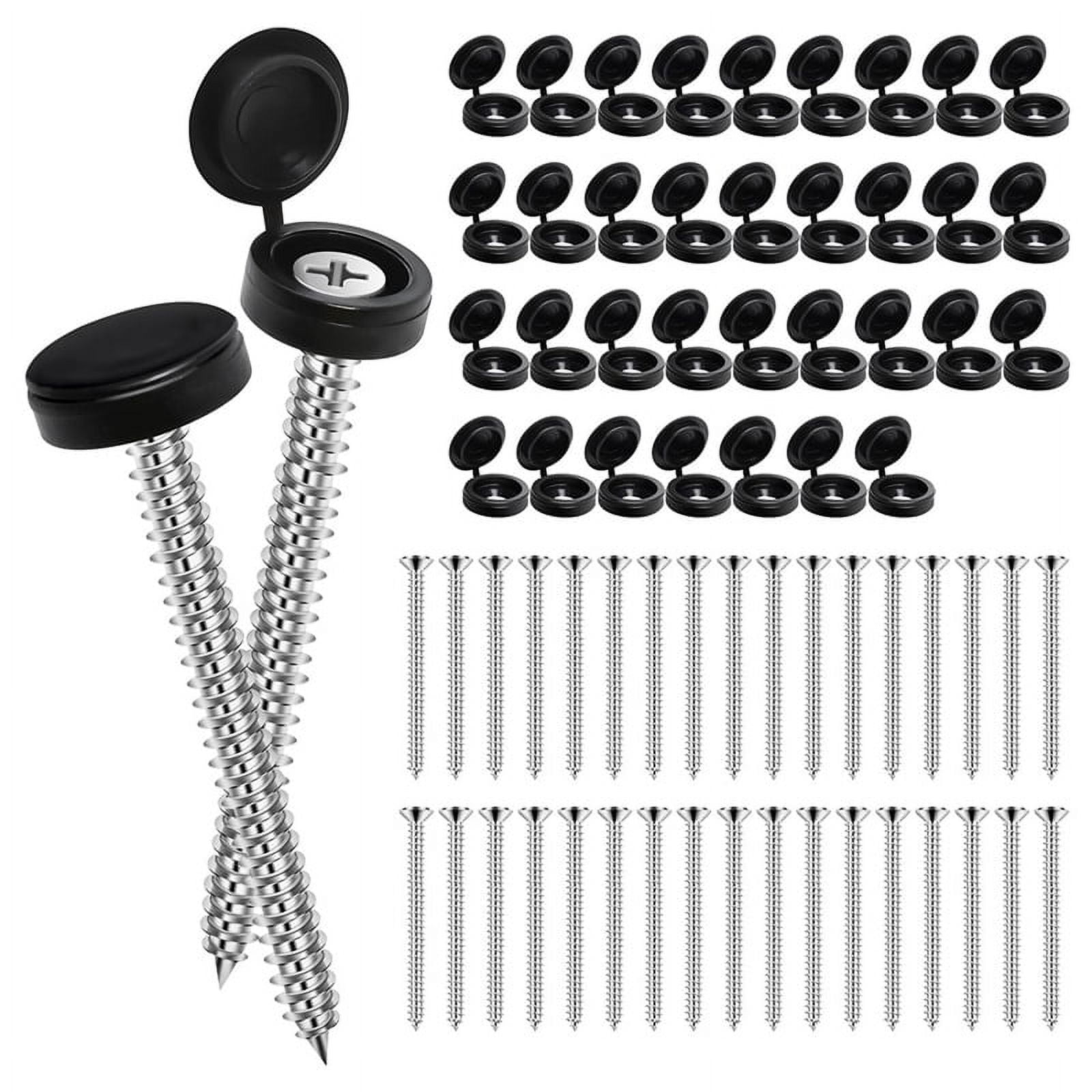 36 Pcs 8 X 3 Inch Shutter Screws with Caps Fasteners for , Outside ...