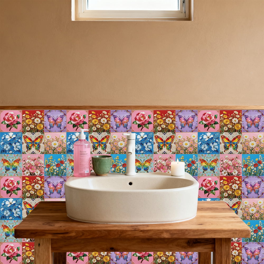 36 Pcs 9 Style Wall Stickers Colorful Butterflies Peel and Stick Wall ...