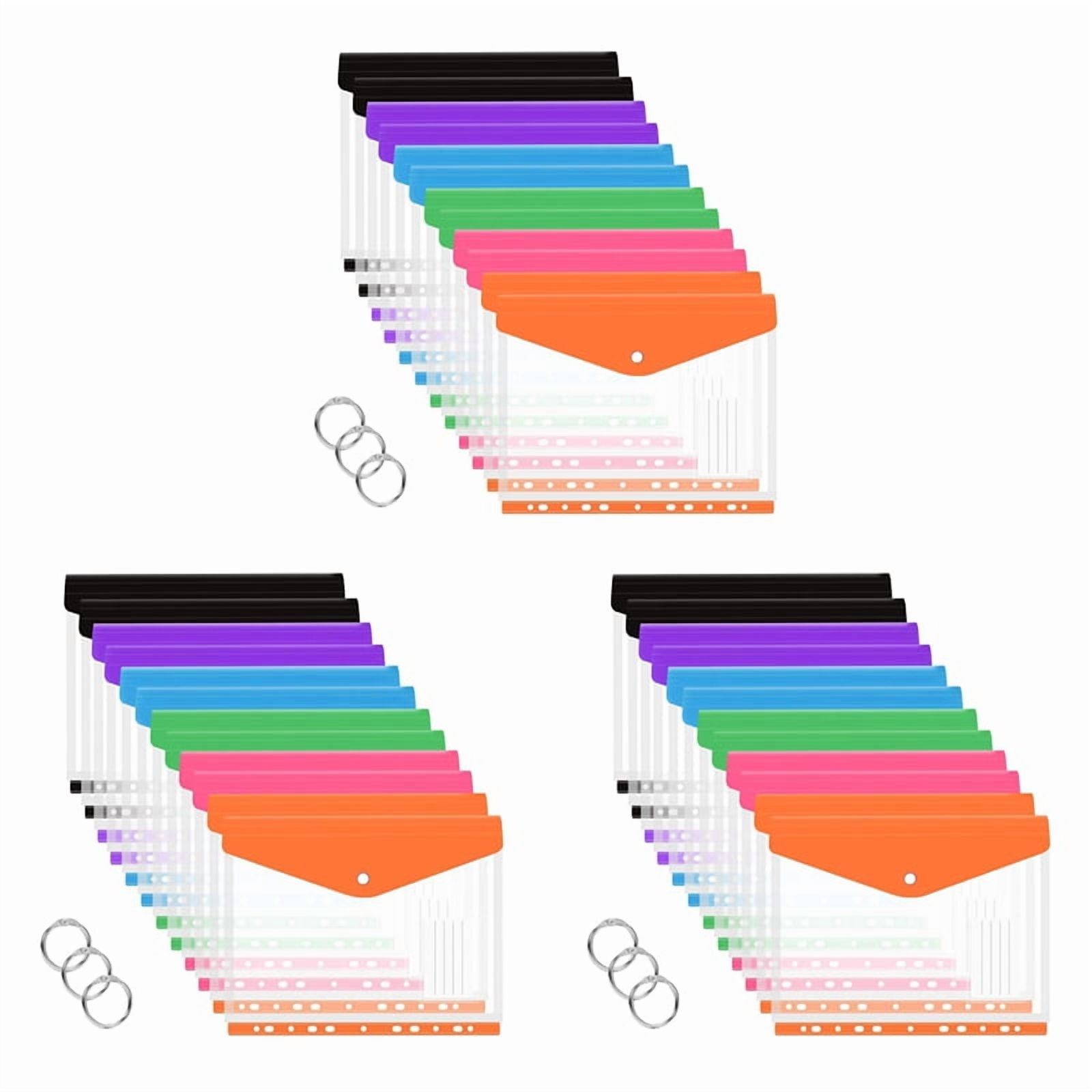 36 Pcs A4 Binder Pocket Expandable Envelopes Clear Plastic Envelopes ...