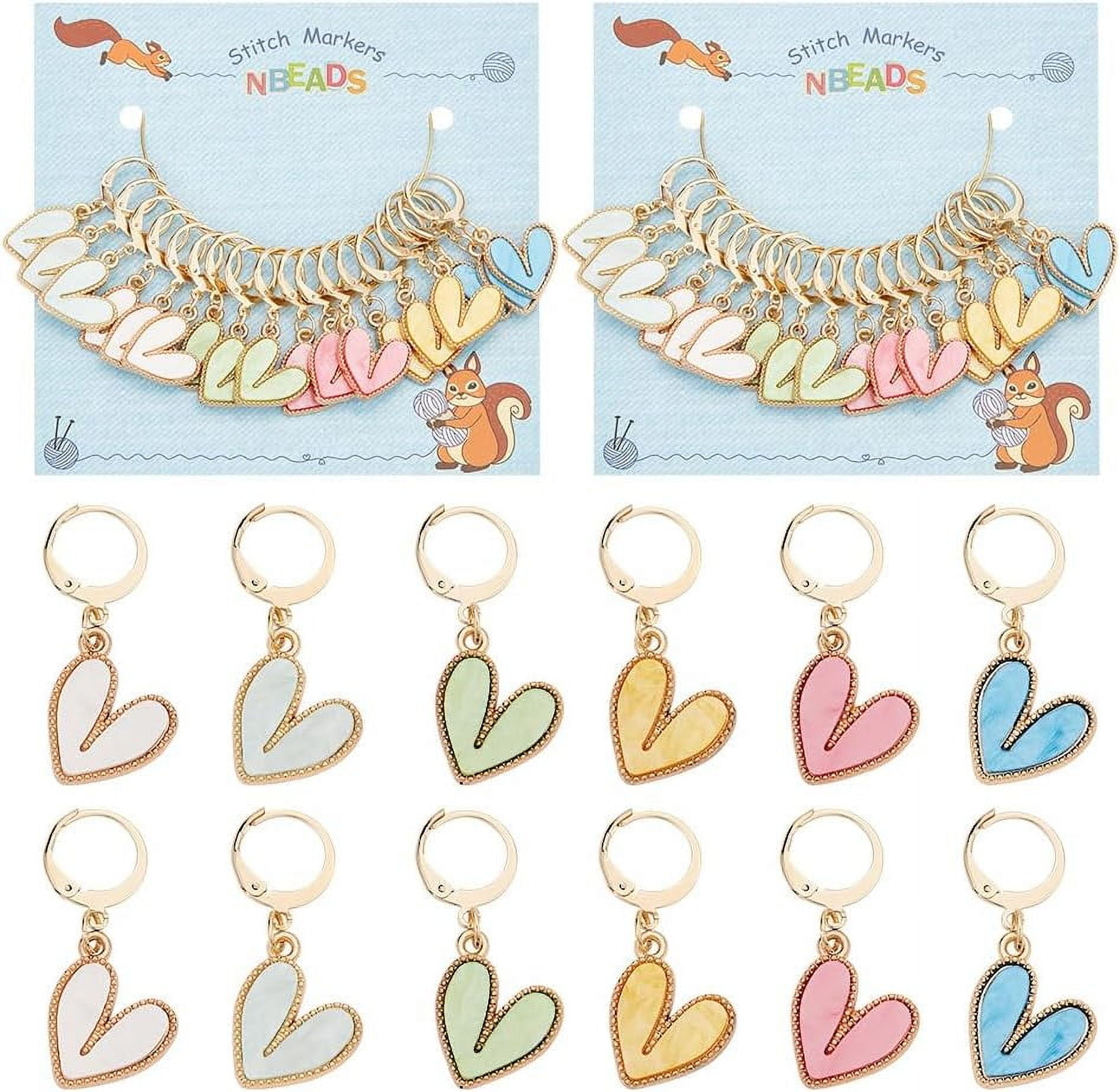 36 Pcs Acrylic Heart Stitch Markers Crochet Stitch Marker Charms ...