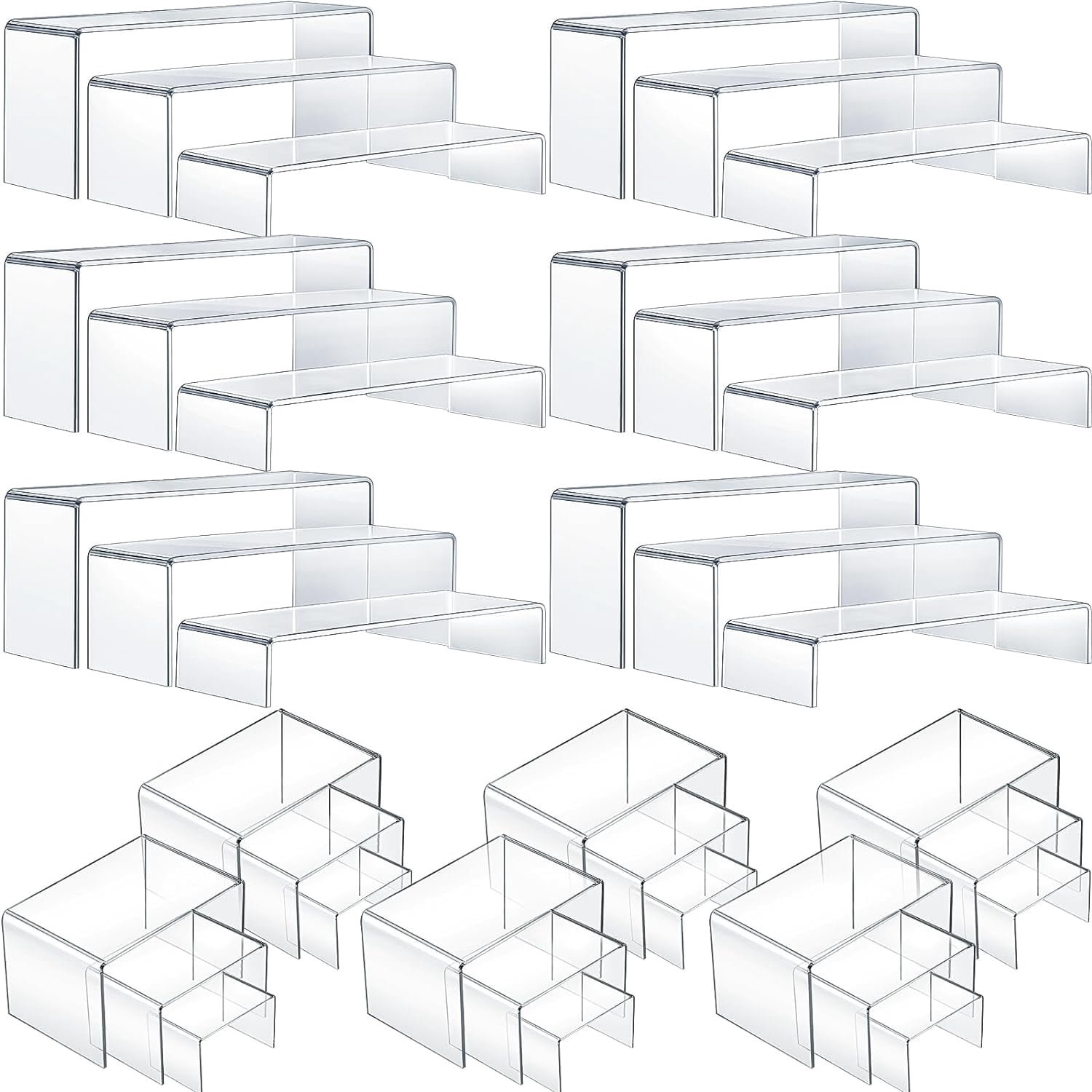 36 Pcs Acrylic Risers Large and Medium Acrylic Risers for Display Clear ...