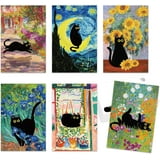 36 Pcs Art Print Famous Painting with Black Cat Post Cards Assortment 6 ...