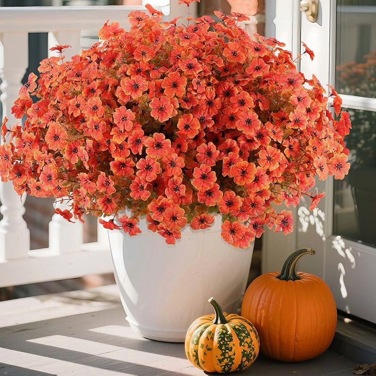 36 Pcs Artificial Mum Flowers for Outdoors, Faux Fall Mums Silk Flower ...
