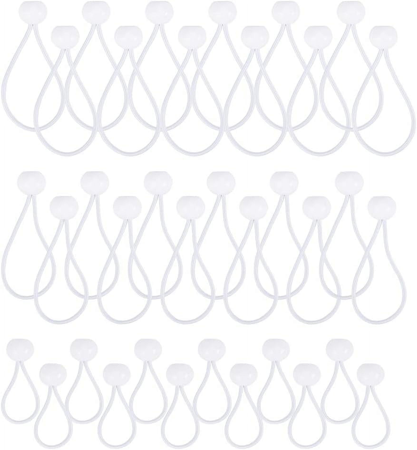 36 Pcs Ball Bungee Cords White Bungee Cord Loop Straps with Plastic ...