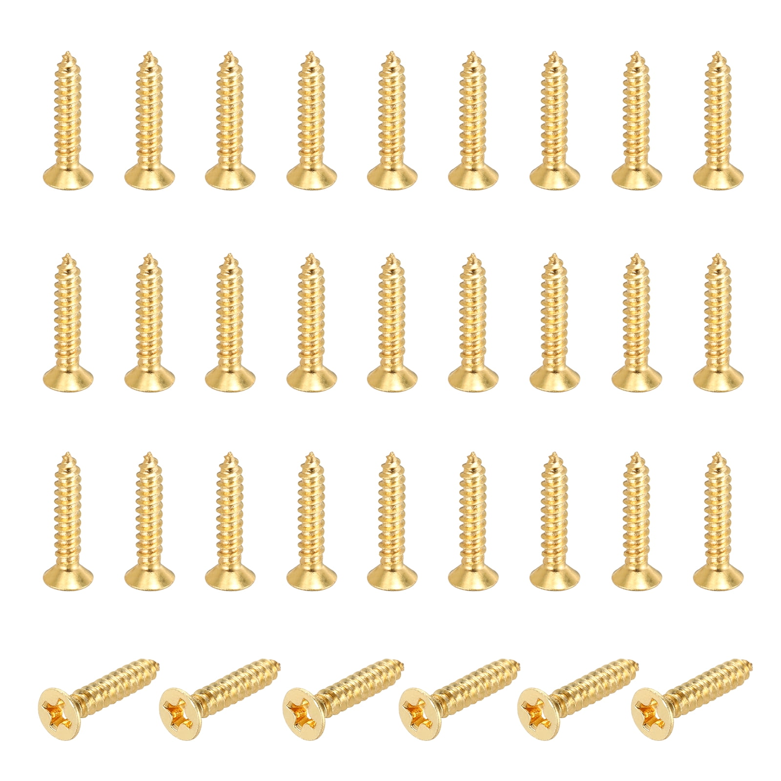 36 Pcs Brass Screws, M3 x 16mm Solid Phillips Flat Head Self-Tapping ...