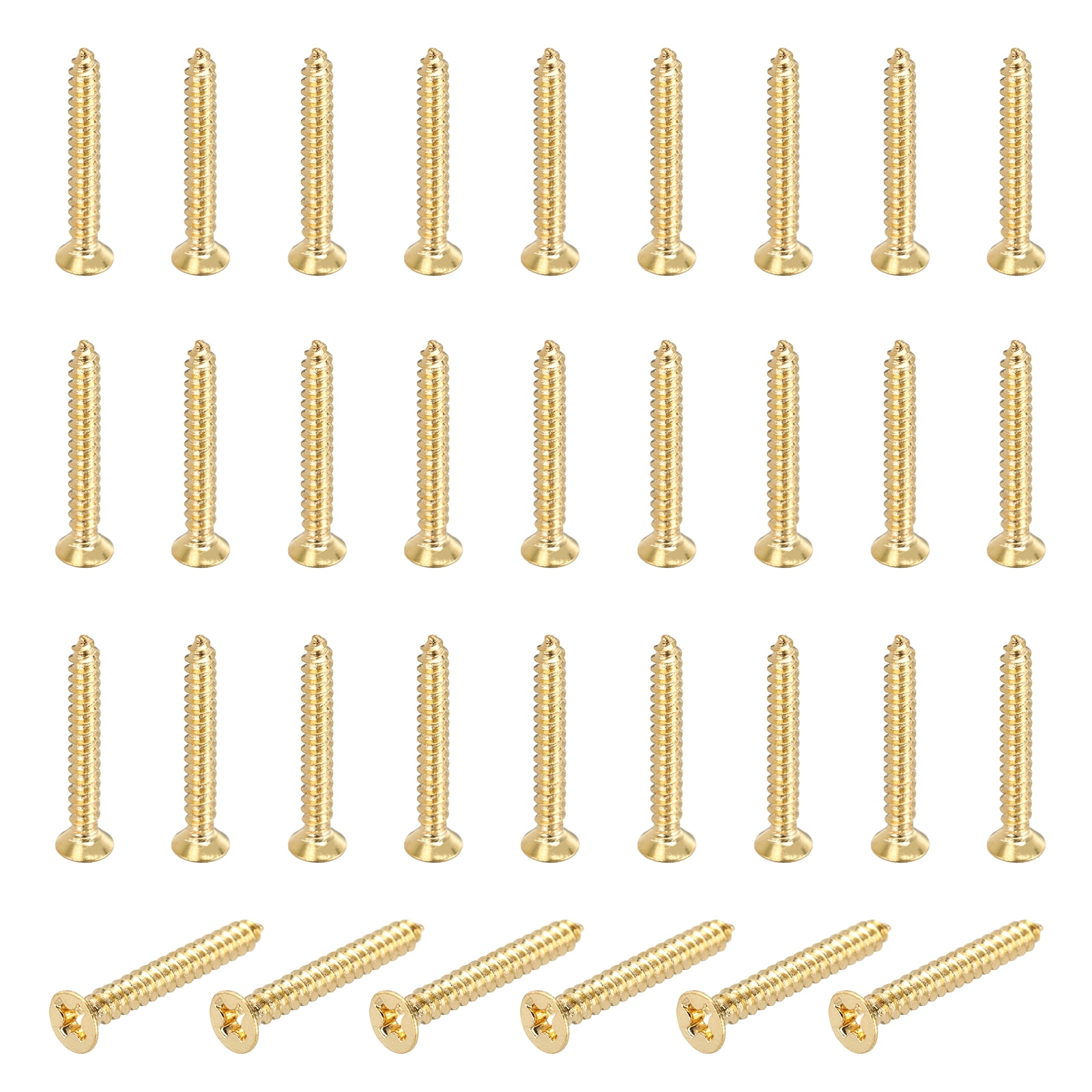 36 Pcs Brass Screws, M3 x 20mm Solid Phillips Flat Head Self-Tapping ...