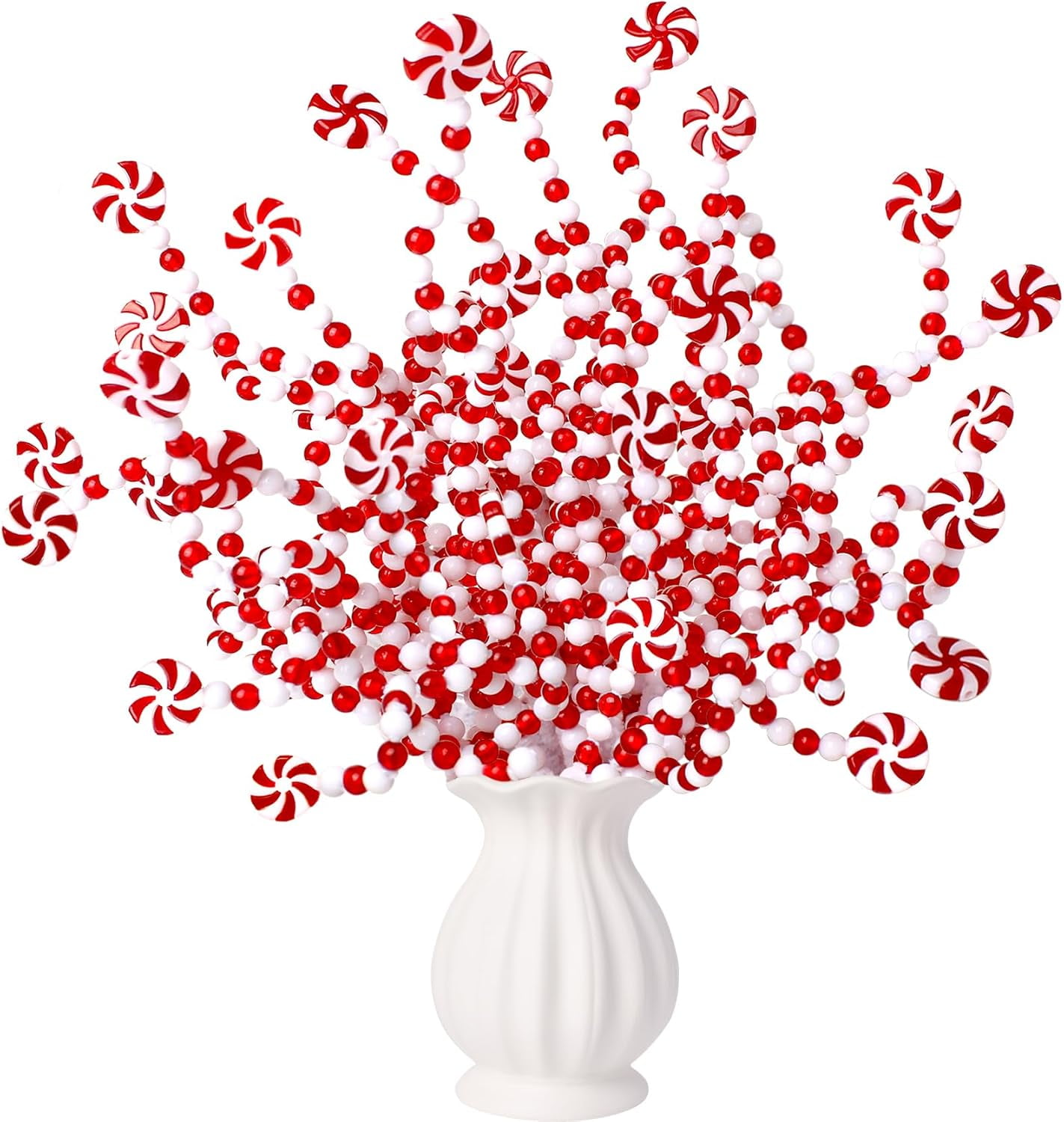 36 Pcs Candy Cane Christmas Decorations,Red and White Christmas Tree ...