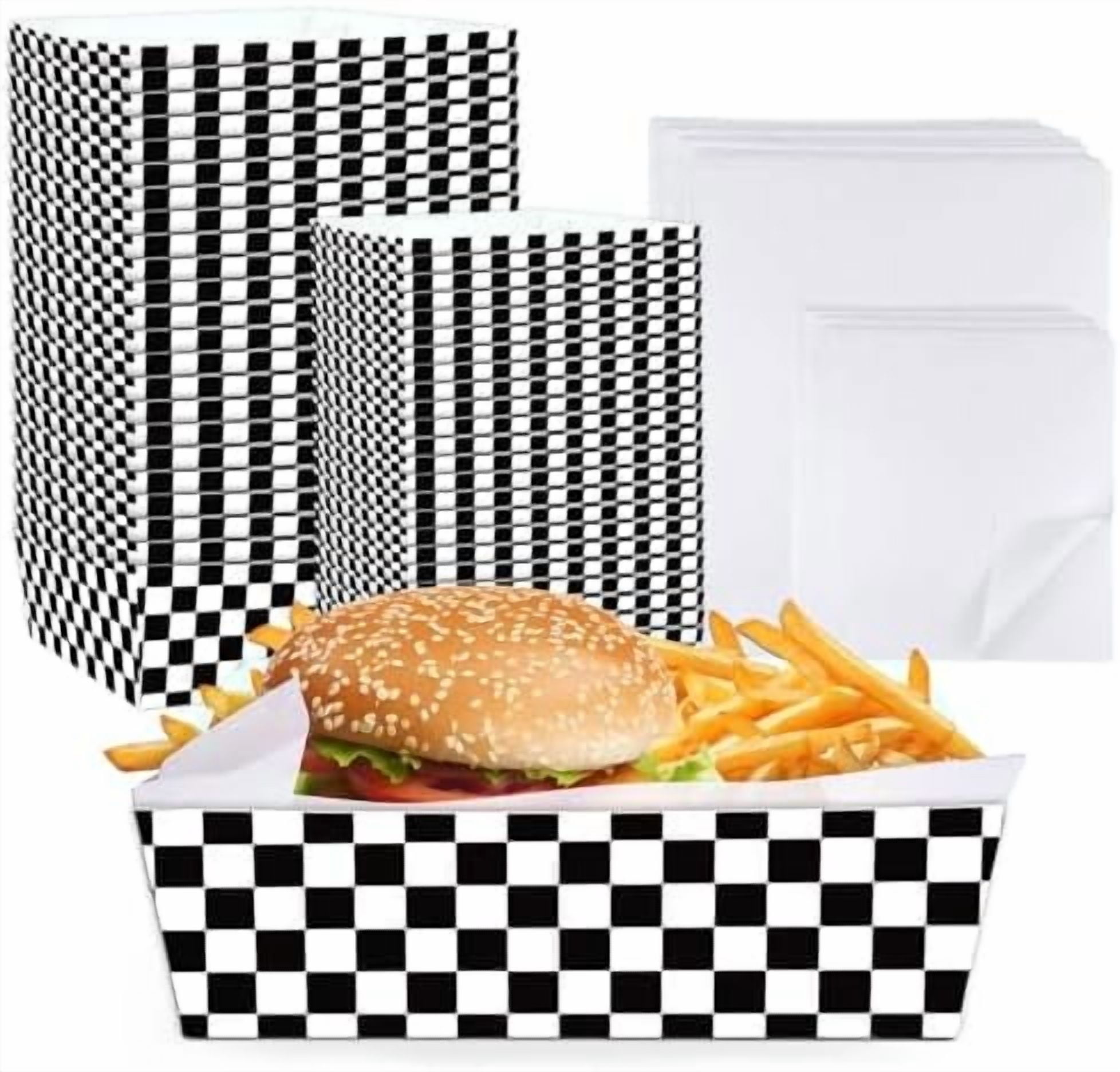 36 Pcs Car Food Tray Checkered Party Supplies Checkered Plates with ...