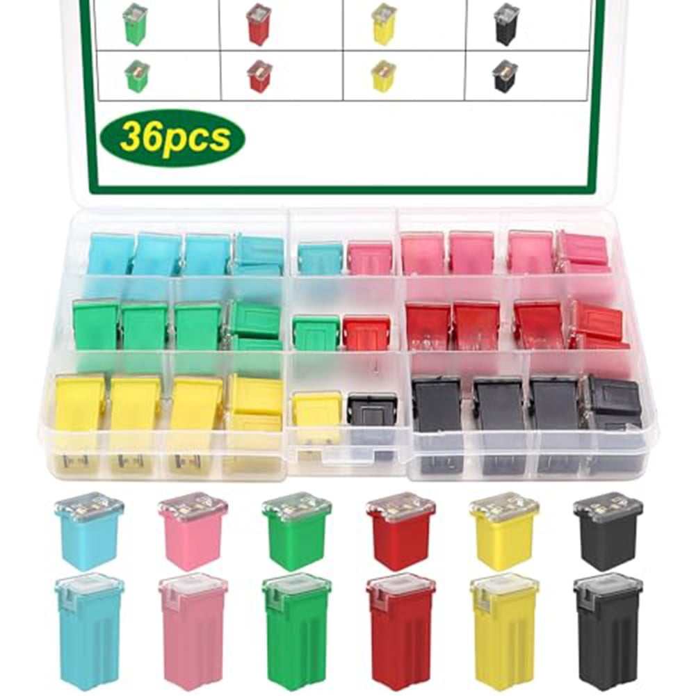 36 Pcs Car Fuse Assortment Kit Tall/STD And Low Profile Box Shaped 20A ...